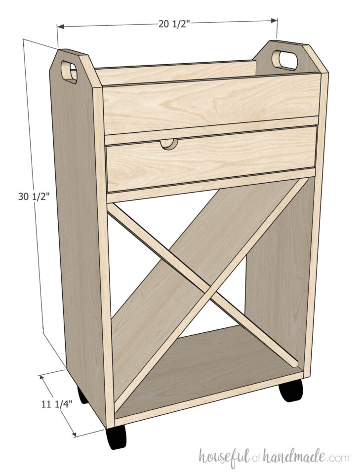 Simple Wood Craft Cart Plans - Houseful of Handmade