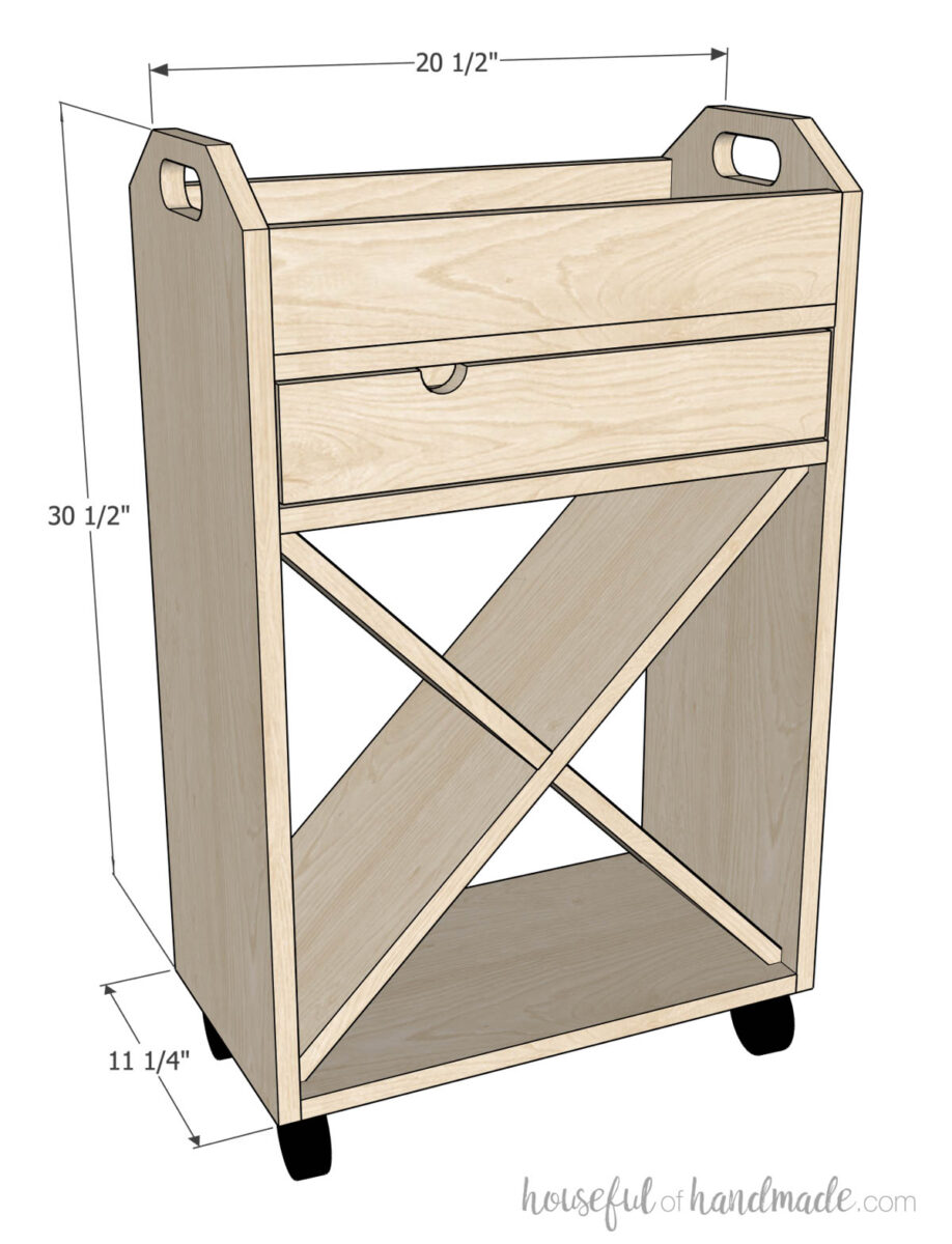 Simple Wood Craft Cart Plans - Houseful of Handmade