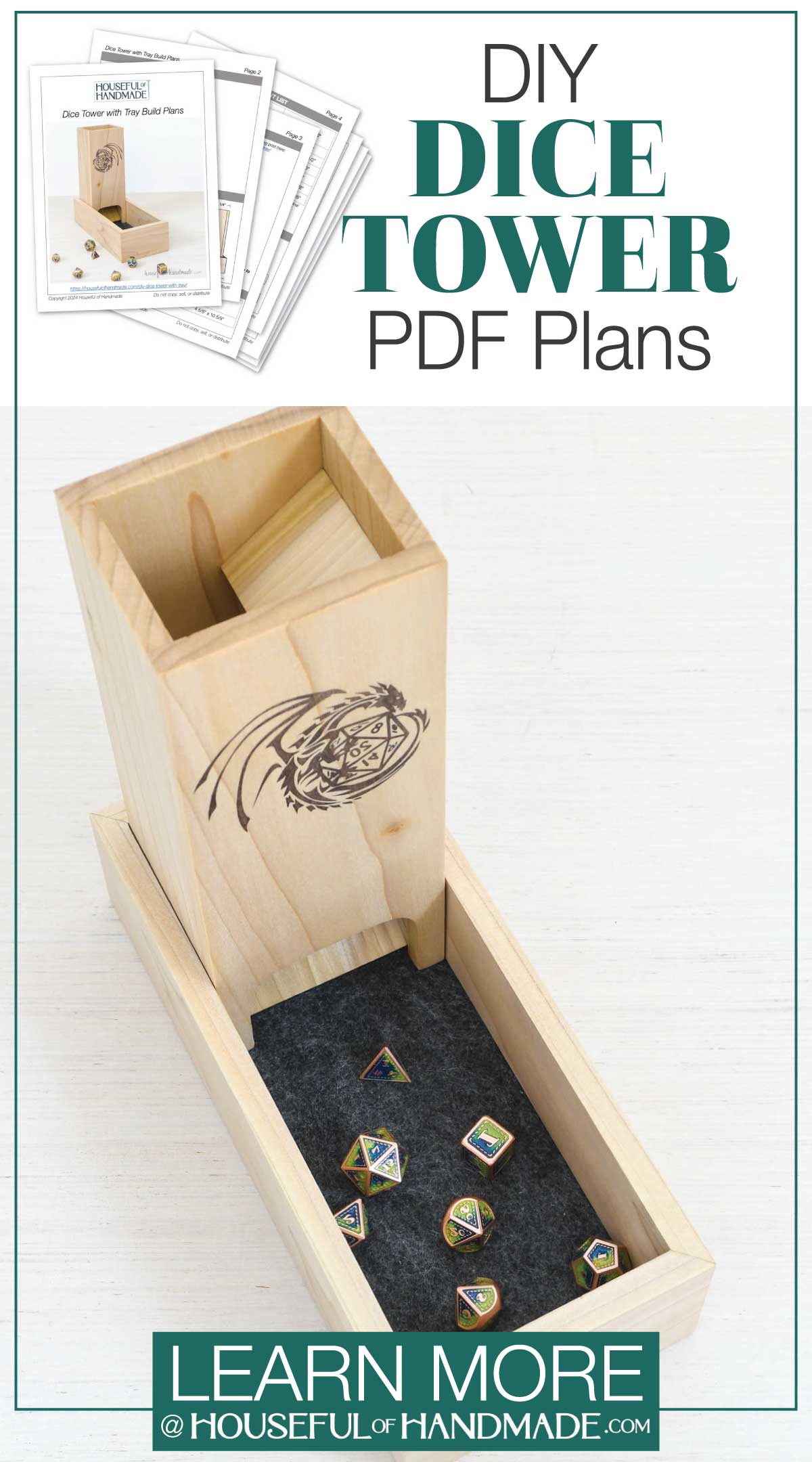 DIY Dice Tower with Tray - Houseful of Handmade