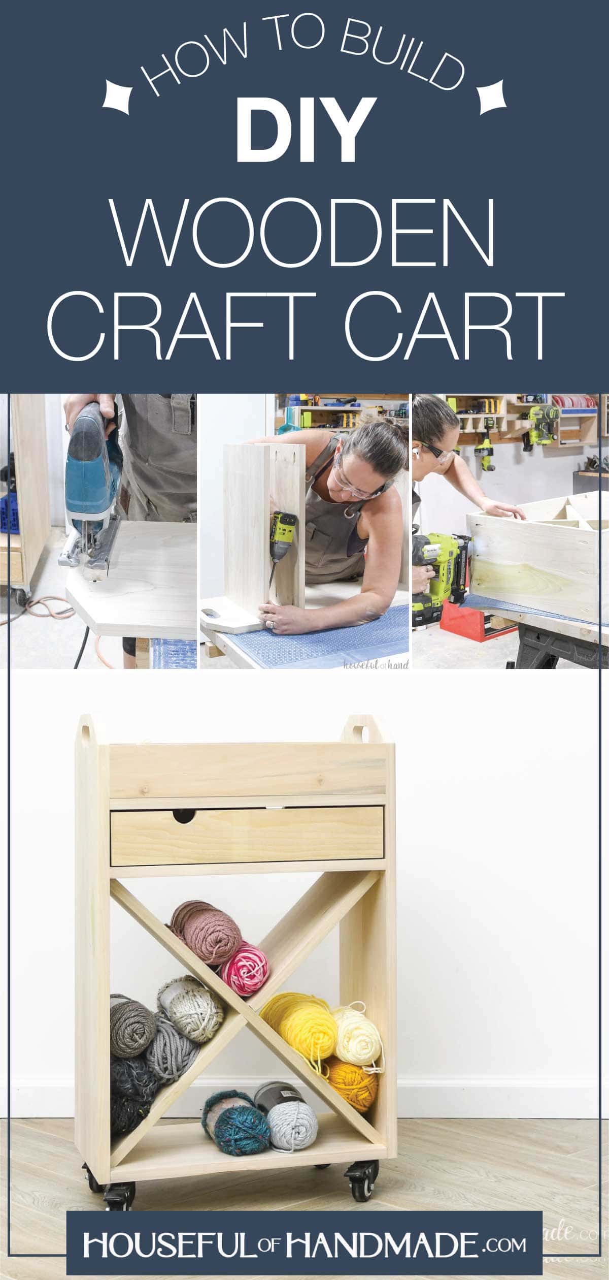 Simple Wood Craft Cart Plans - Houseful of Handmade