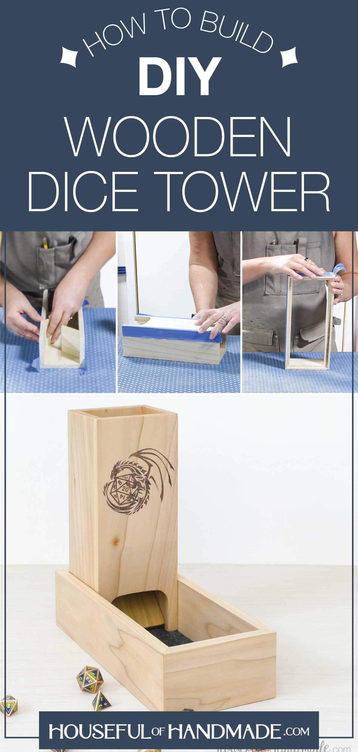 DIY Dice Tower with Tray - Houseful of Handmade