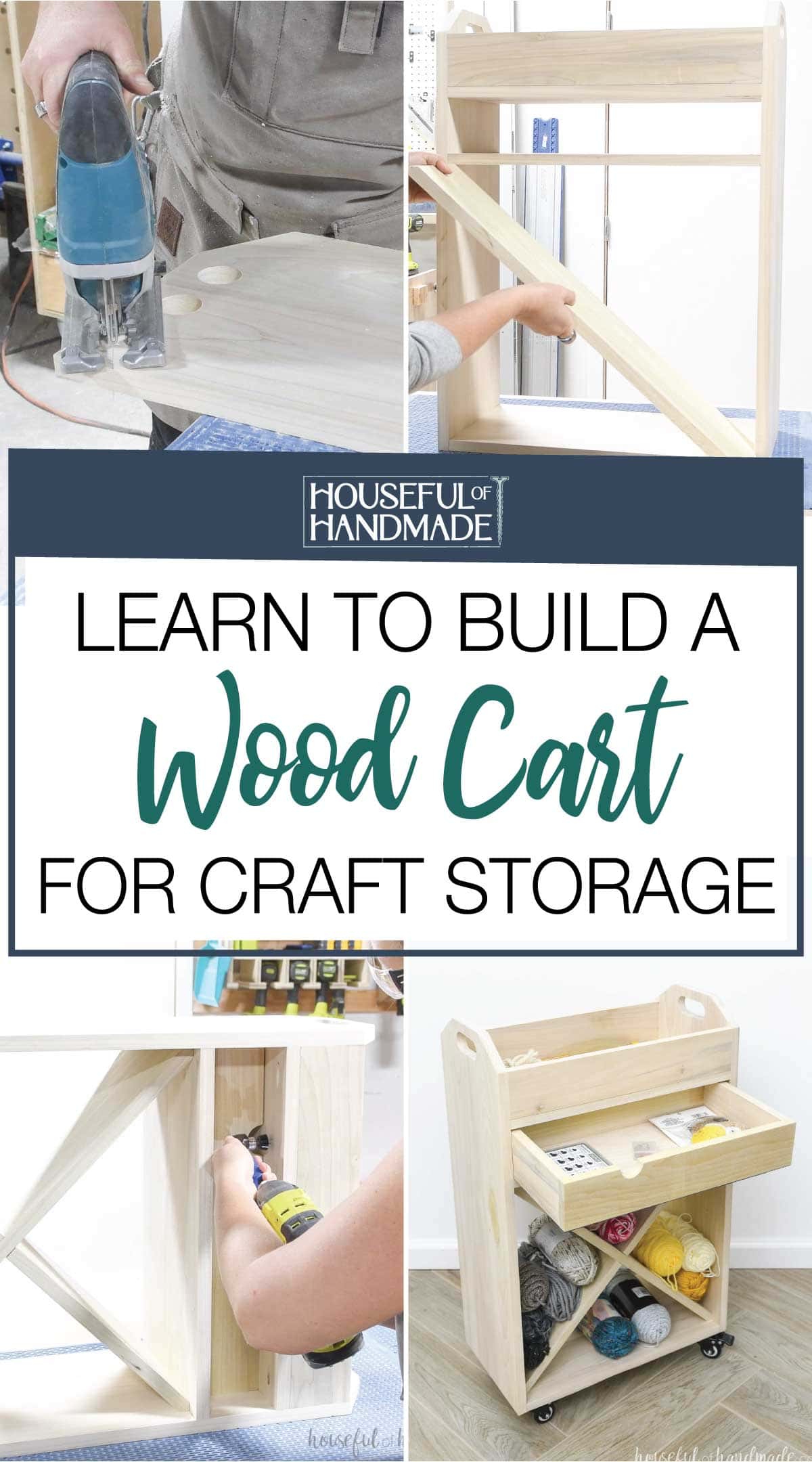 Simple Wood Craft Cart Plans - Houseful of Handmade