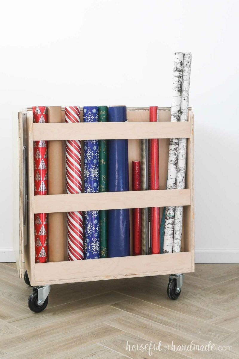 DIY Gift Wrapping Cart - Houseful of Handmade