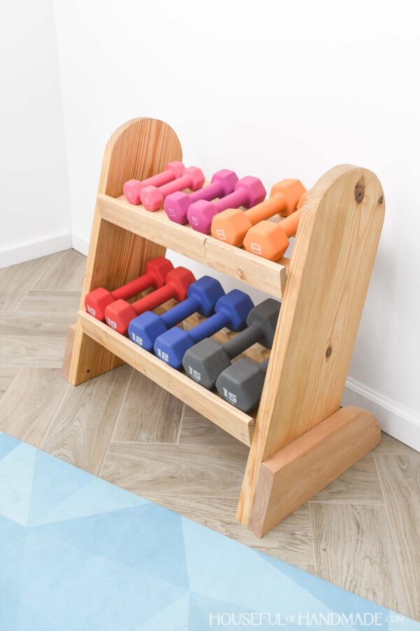 Simple Wood Weight Rack Plans - Houseful of Handmade
