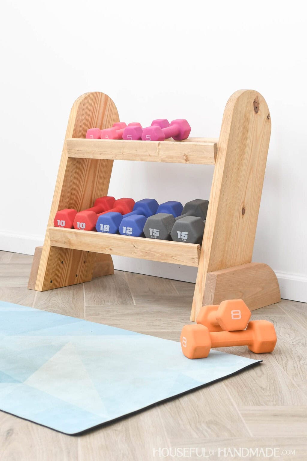 Simple Wood Weight Rack Plans - Houseful of Handmade