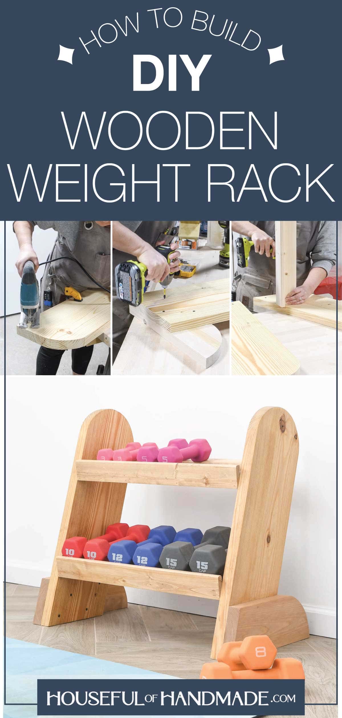 Simple Wood Weight Rack Plans - Houseful of Handmade