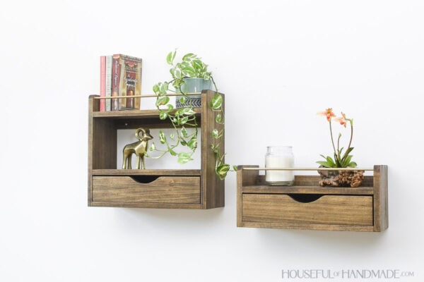Easy DIY Wall Shelves with Drawers - Houseful of Handmade