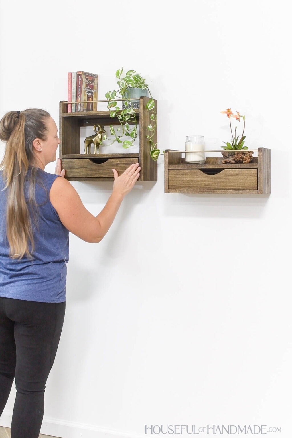 Easy DIY Wall Shelves with Drawers - Houseful of Handmade