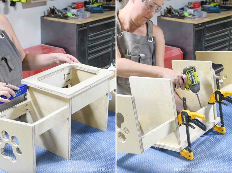 DIY Dog Bowl Stand from Plywood Scraps - Houseful of Handmade
